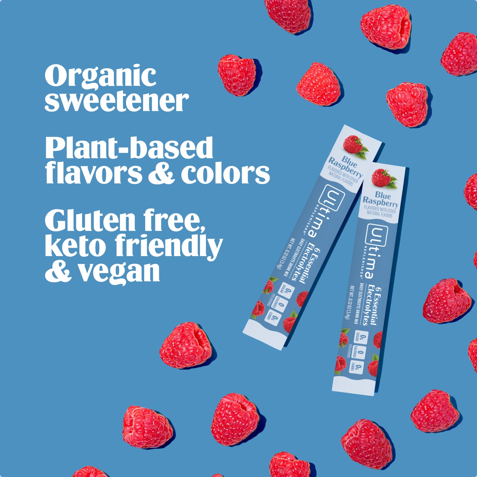 Blue Raspberry Electrolytes Powder Drink | Sugar-Free, Keto-Friendly ...