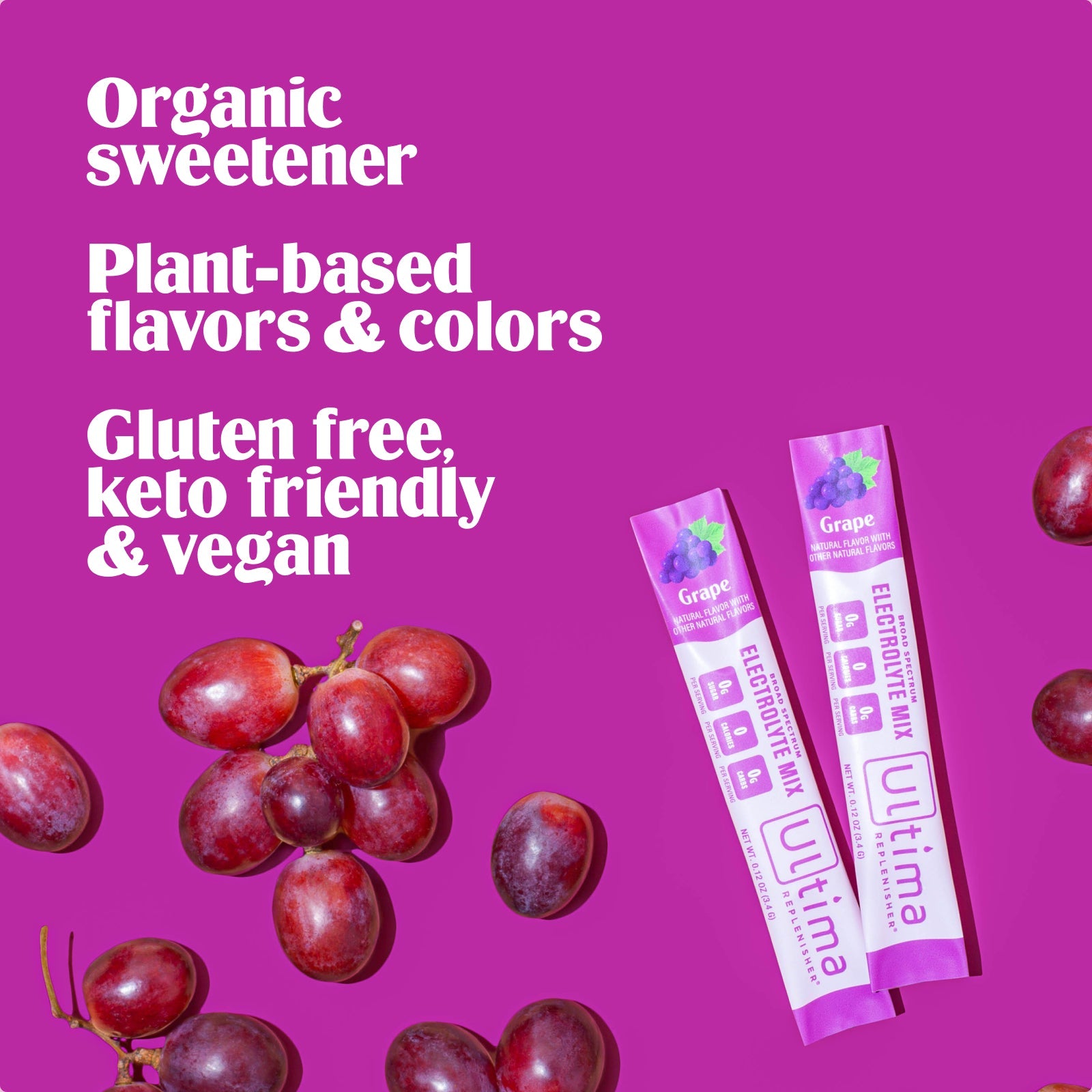 Grape Electrolyte Powder Drink | Sugar-Free, Keto-Friendly | Ultima ...